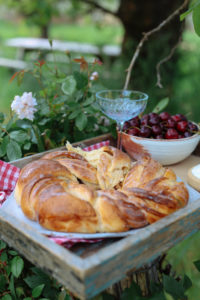 Sweet cardamom wreath with fresh cherries - Local is Lovely